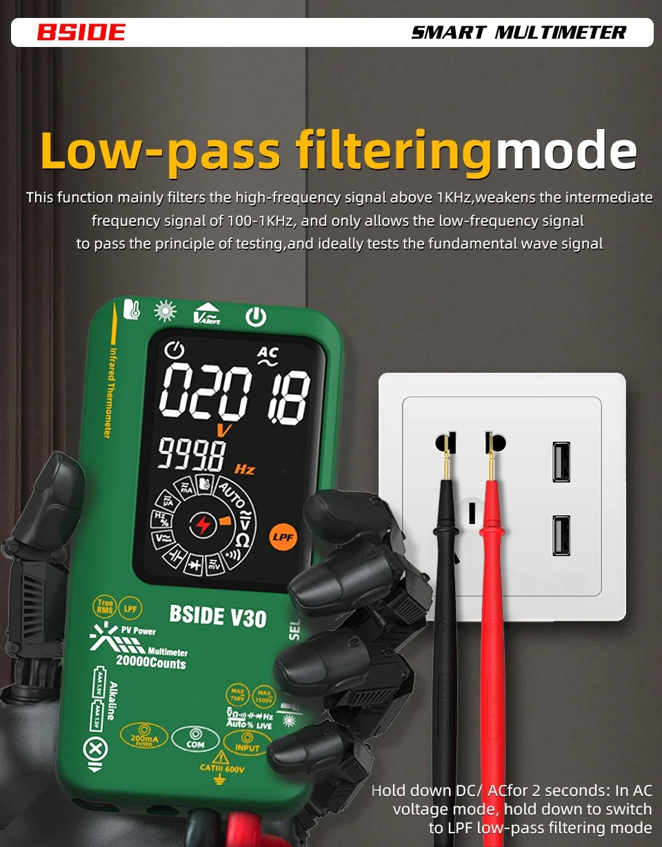 Professional 1500V Infrared Thermometer 20000 Count Smart Digital ...