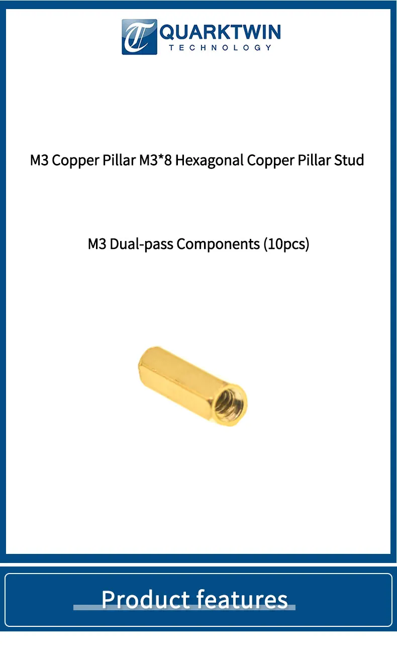 M3 Copper Pillar Dual Way M3*8 Hexagonal Copper Pillar Stud M3 Single ...