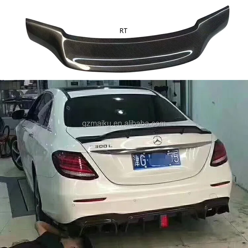 W213 E63 E300 E450 Carbon Fiber Tail Trunk Spoiler for Mercedes-Benz E-Class W213 2016-2023 ...