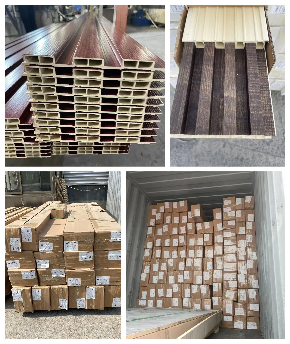 Green Color WPC Fluted Wall Panel Wooden Grain Interior Wall Panels ...