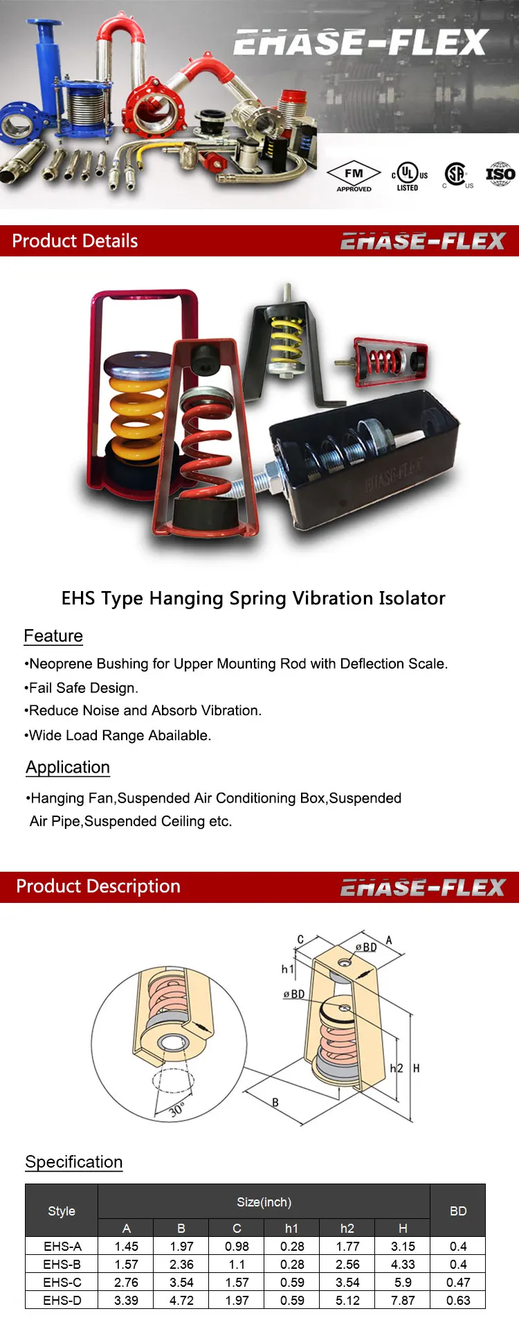 Hvac Pipe Shock Noise Spring Mount Hanger Heavyduty Mounting Vibration ...