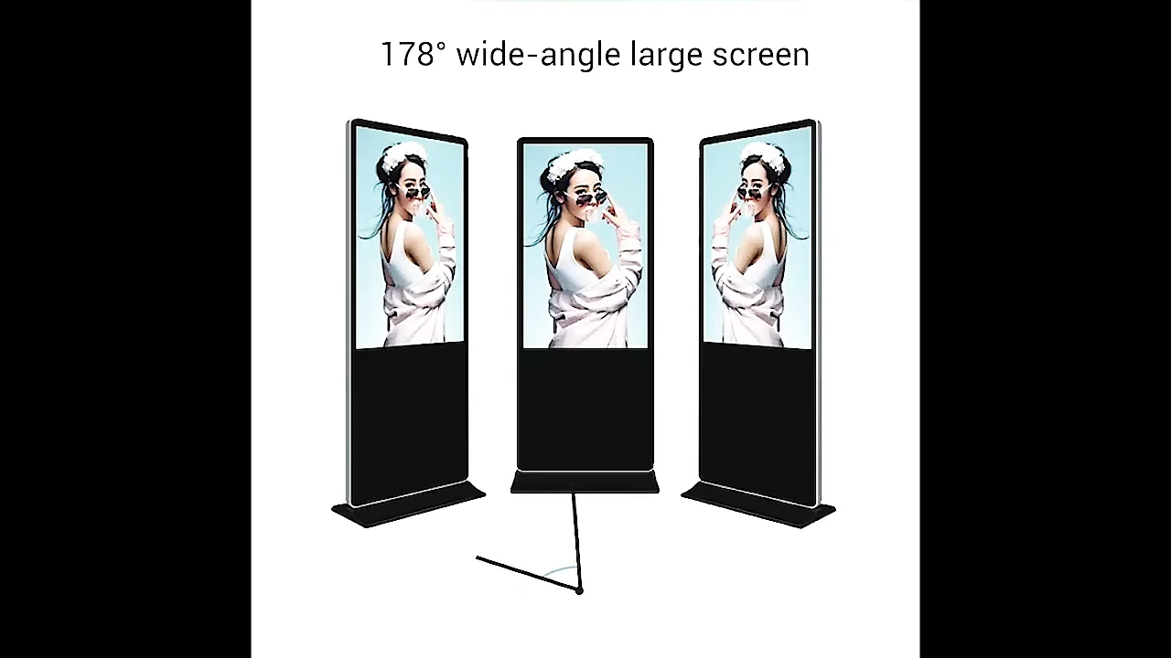 Floor Standing Vertical Interactive Totem Lcd Kiosk Advertising Display ...