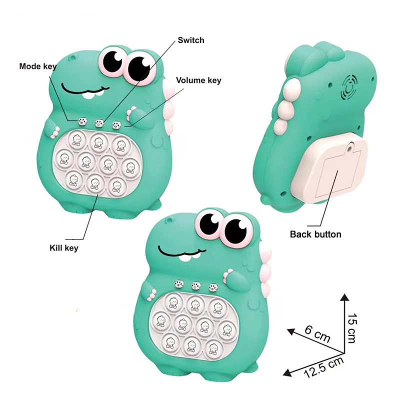 Electronic Quick Push Pop Game Dinosaur Rabbit Hamster Handheld Console ...