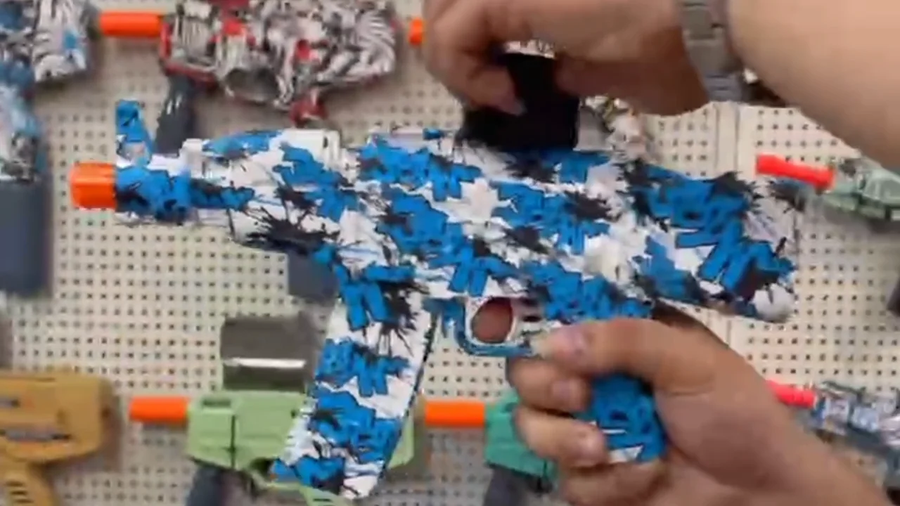 Graffiti Pattern Blue Red A Variety Of Styles Automatic Pistol Gel ...