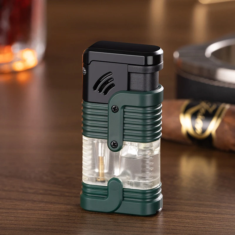 Wholesale Visible Transparent Butane Inflatable Windproof Triple Jet Torch Flame Cigar Cigarette ...