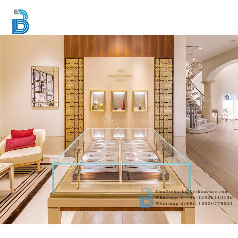 Modern Luxury Jewelry Display Rack Cabinet With Led Light Glass ...