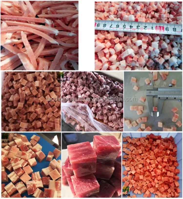 1000-1500kg/h Frozen Meat Dicing Machine Chicken Breast Cubbing Meat ...