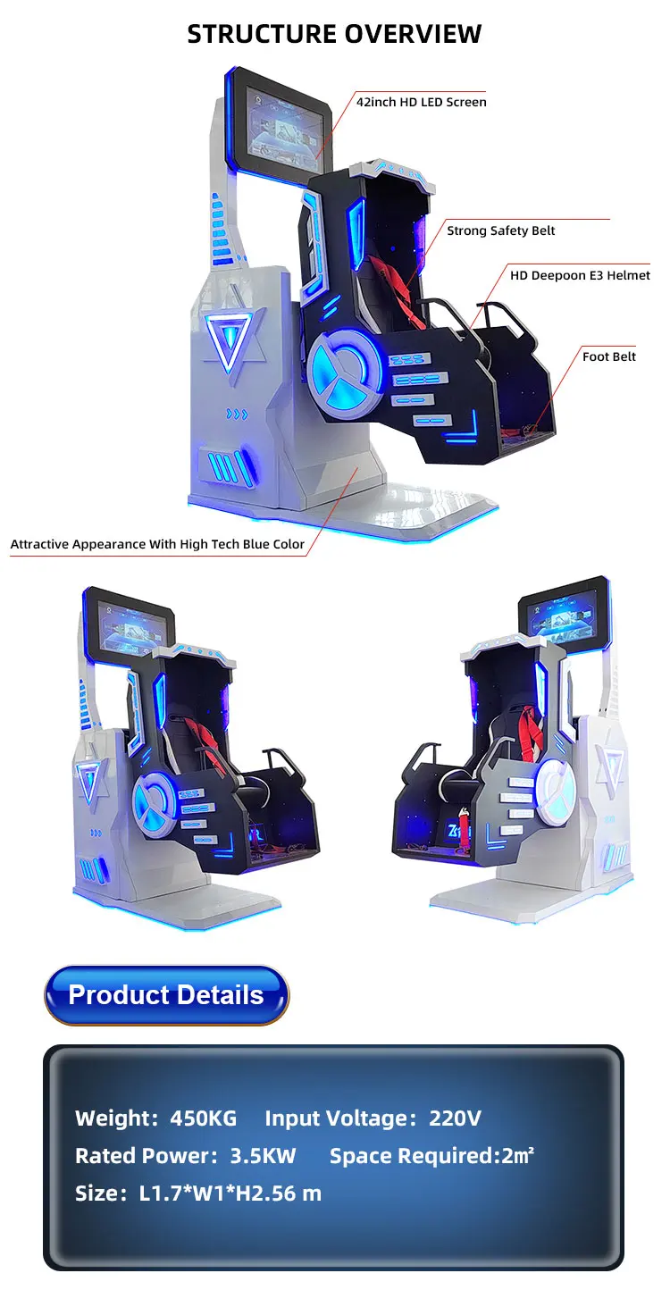 Vr Manufacture 1 Seat Type Videos Games 360 Vr Simulator 9d Virtual ...