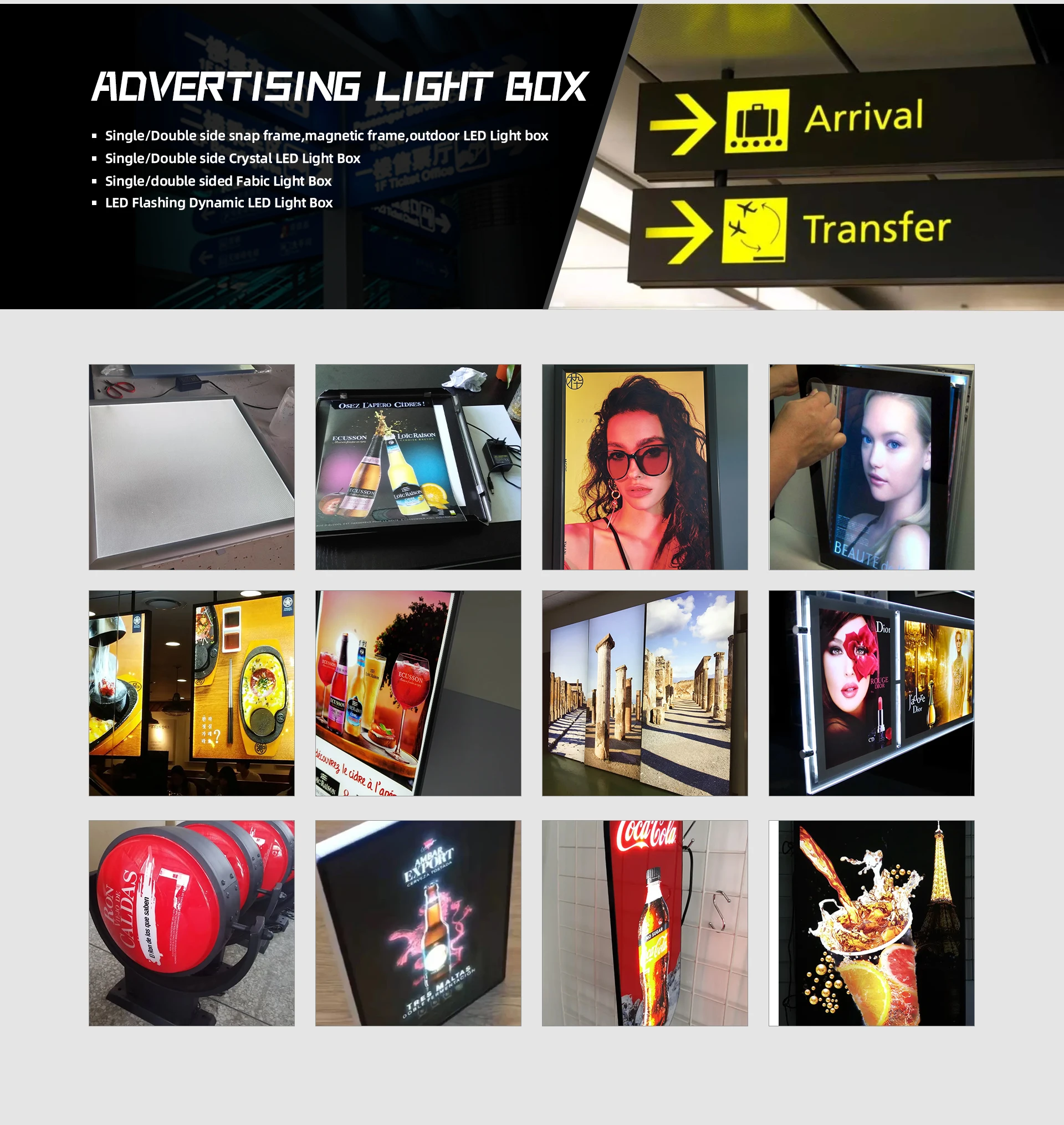 LED Advertising Light Box Frame for Restaurant & Cinema Marketing A4 ...