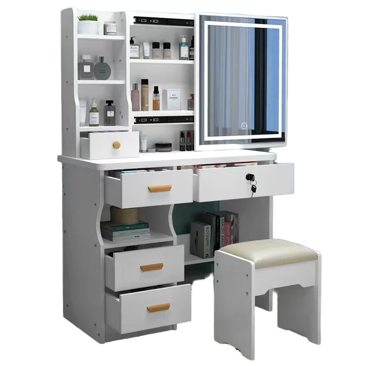 Petit Coiffeuse Ins Style Modern Minimalist Wood Panel Bedroom Storage ...
