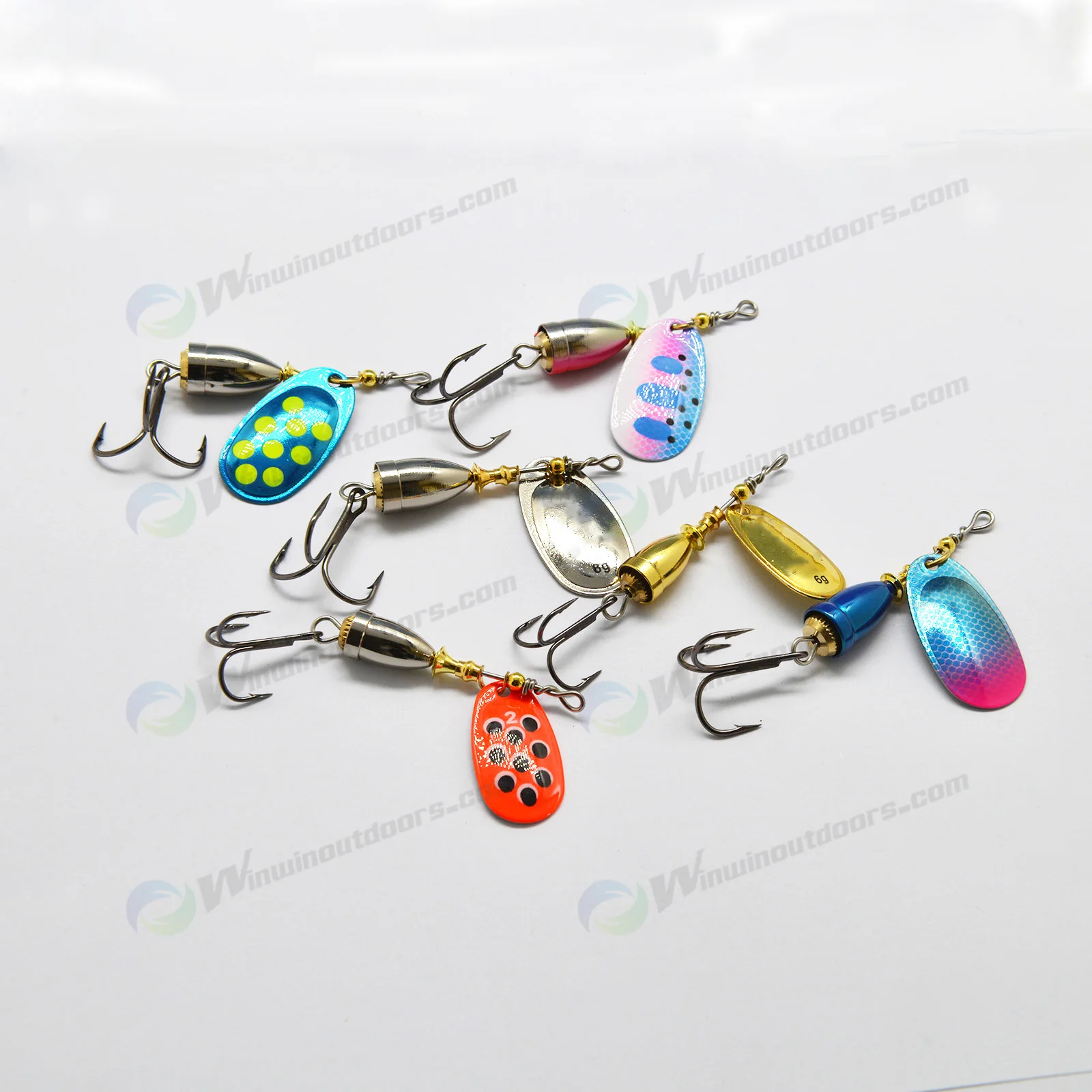 Spoon Spinner 6 Colors 5.3g 6.2g 8.2g Metal Fishing Spoon Spinnerbait ...