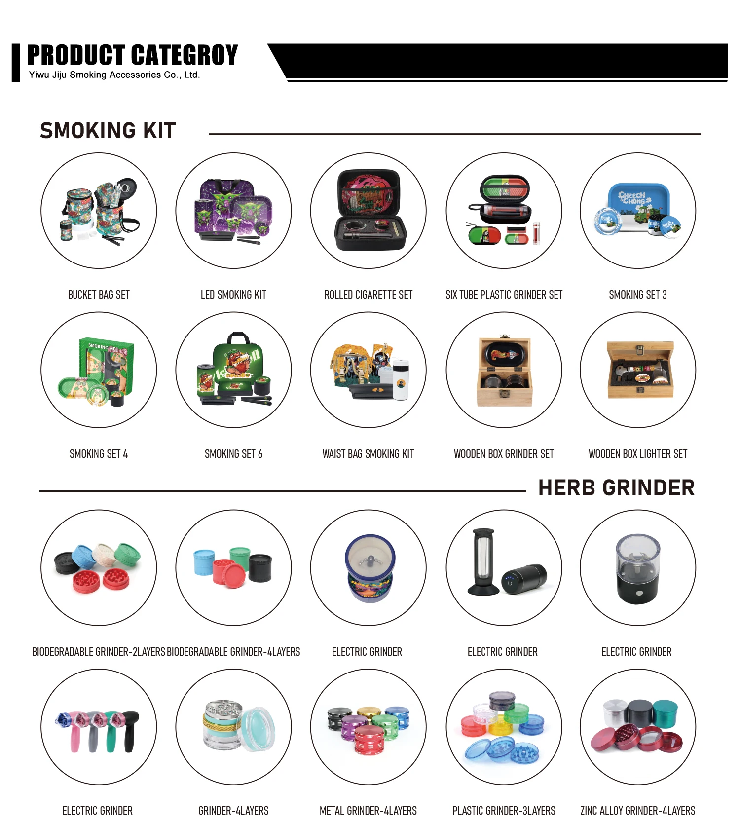 Custom Logo Travel 6 In 1 Smoking Kit With Rolling Machine Grinder Tube ...