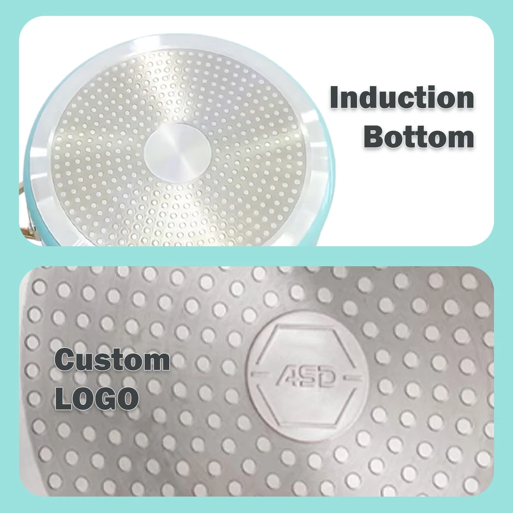 Pvd Coating Ceramic Non-stick Cookware Set Modern Design Cast Aluminum ...