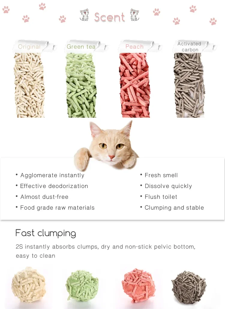 Multifunctional Flushable Near Yiwu Bio Clumping Green Tea Tofu Cat ...