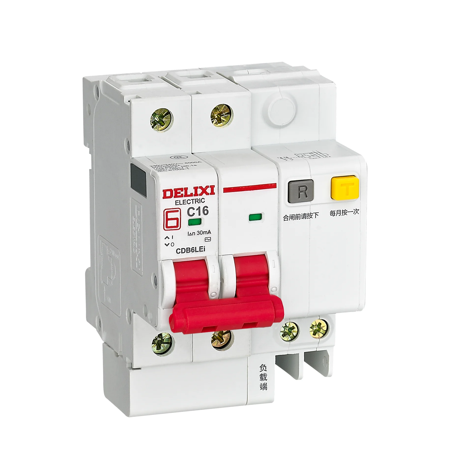 Delixi Cdb6lei Residual Current Operated Circuit Breaker 4p 63a A Ac 30ma Rcbo - Buy 30ma Rcbo ...