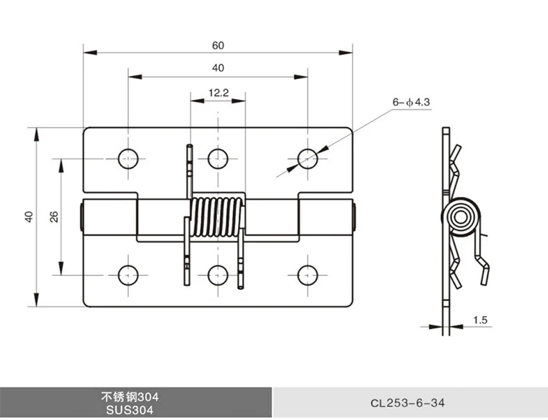 Stainless Steel Torsion Spring Loaded Butt Hinge| Alibaba.com