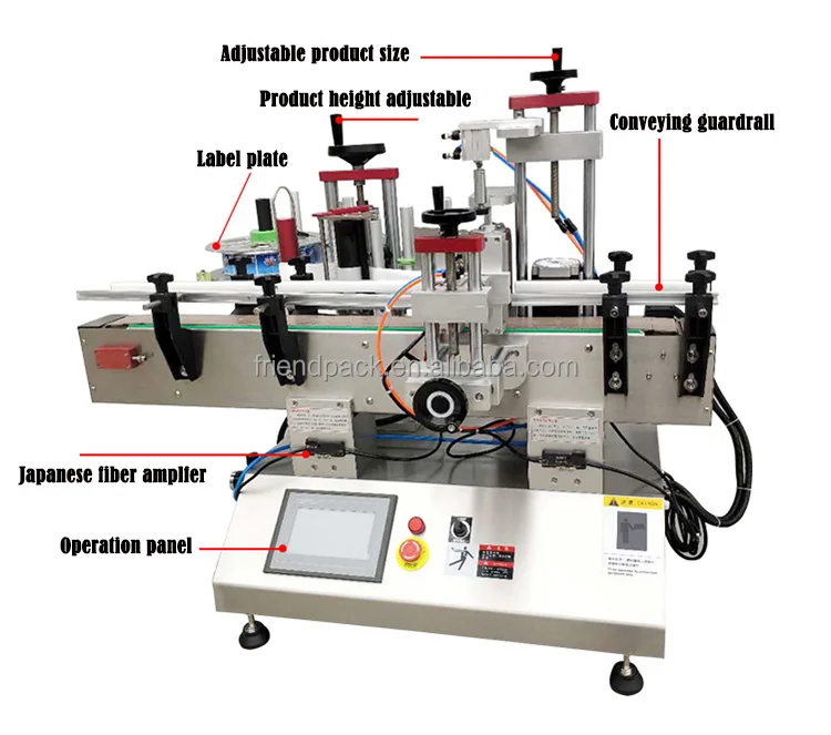 Frp-90rd Desktop Label Applicator Machine Round Bottle Cans Jars Positioning Automatic Labelling ...