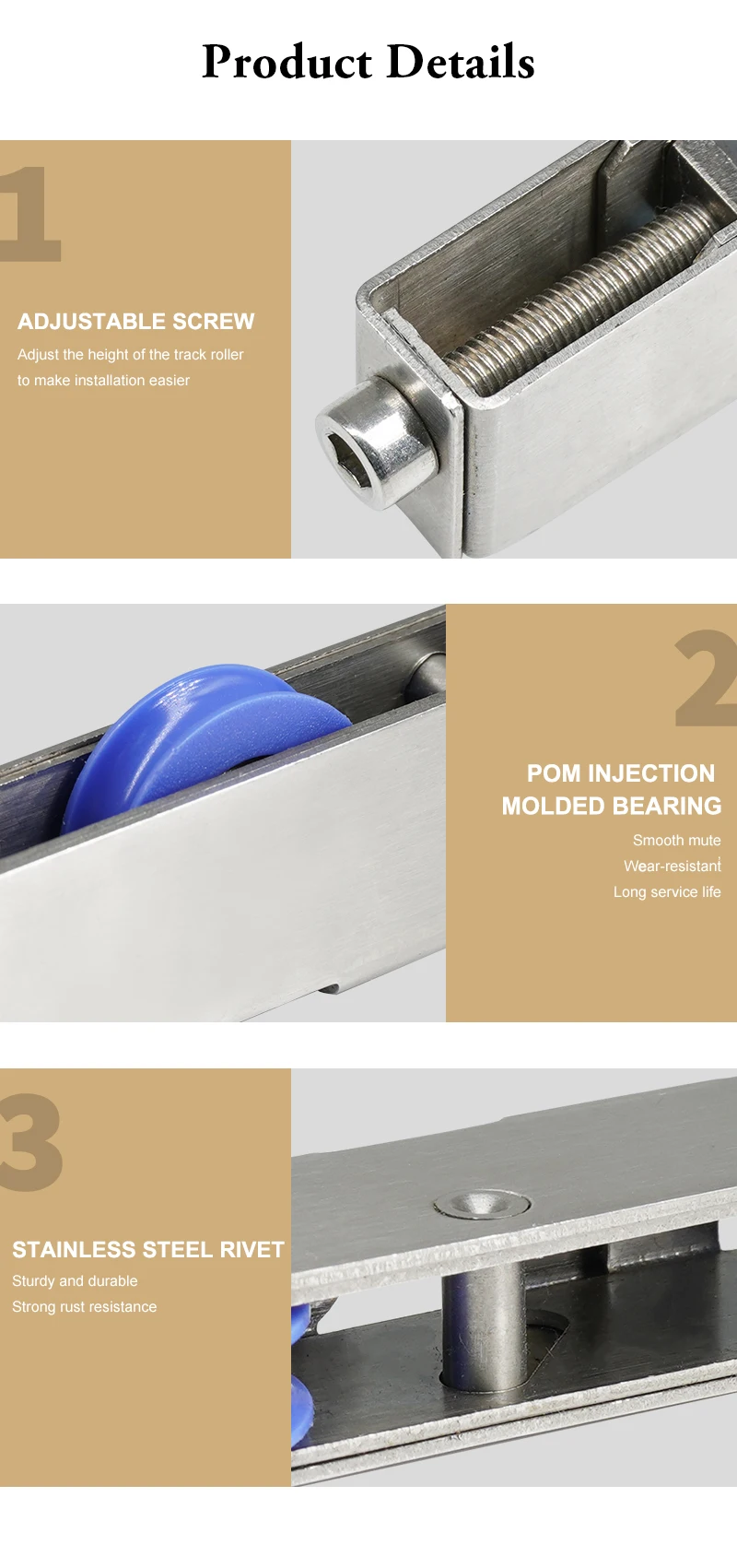 Heavy Duty Windows Sliding Glass Door Adjustable Stainless Steel Double ...