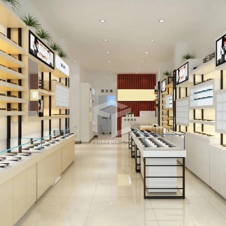 Customized Glasses Eyeglasses Store Display Showcase Furniture Optical Store Display Showcase ...