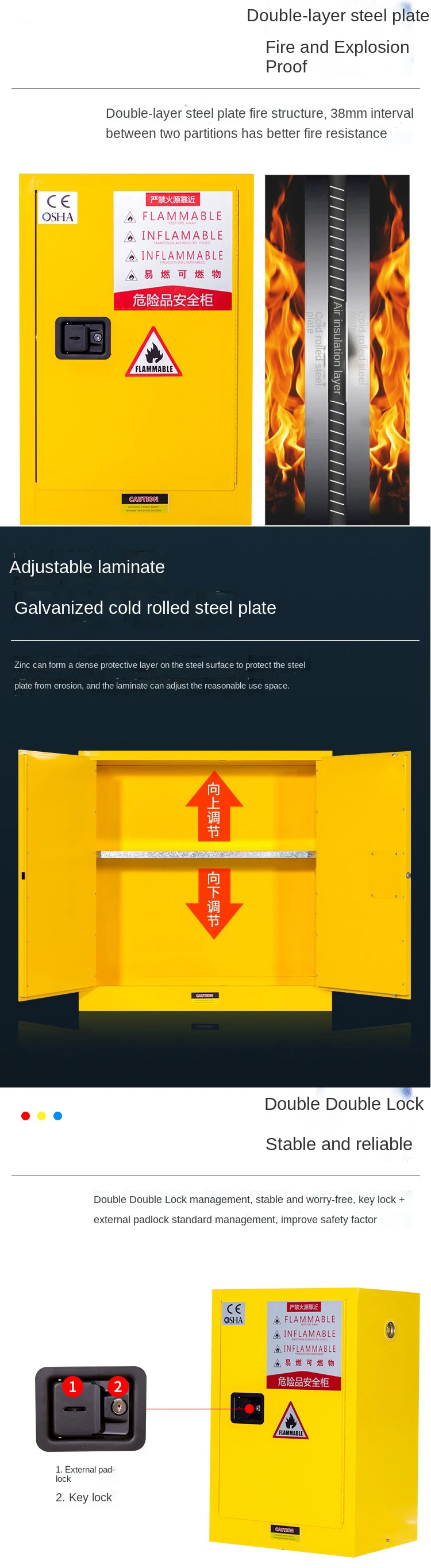 Explosion-proof Storage Cabinet - Metal Fire Proof Chemical Safety Cabinet