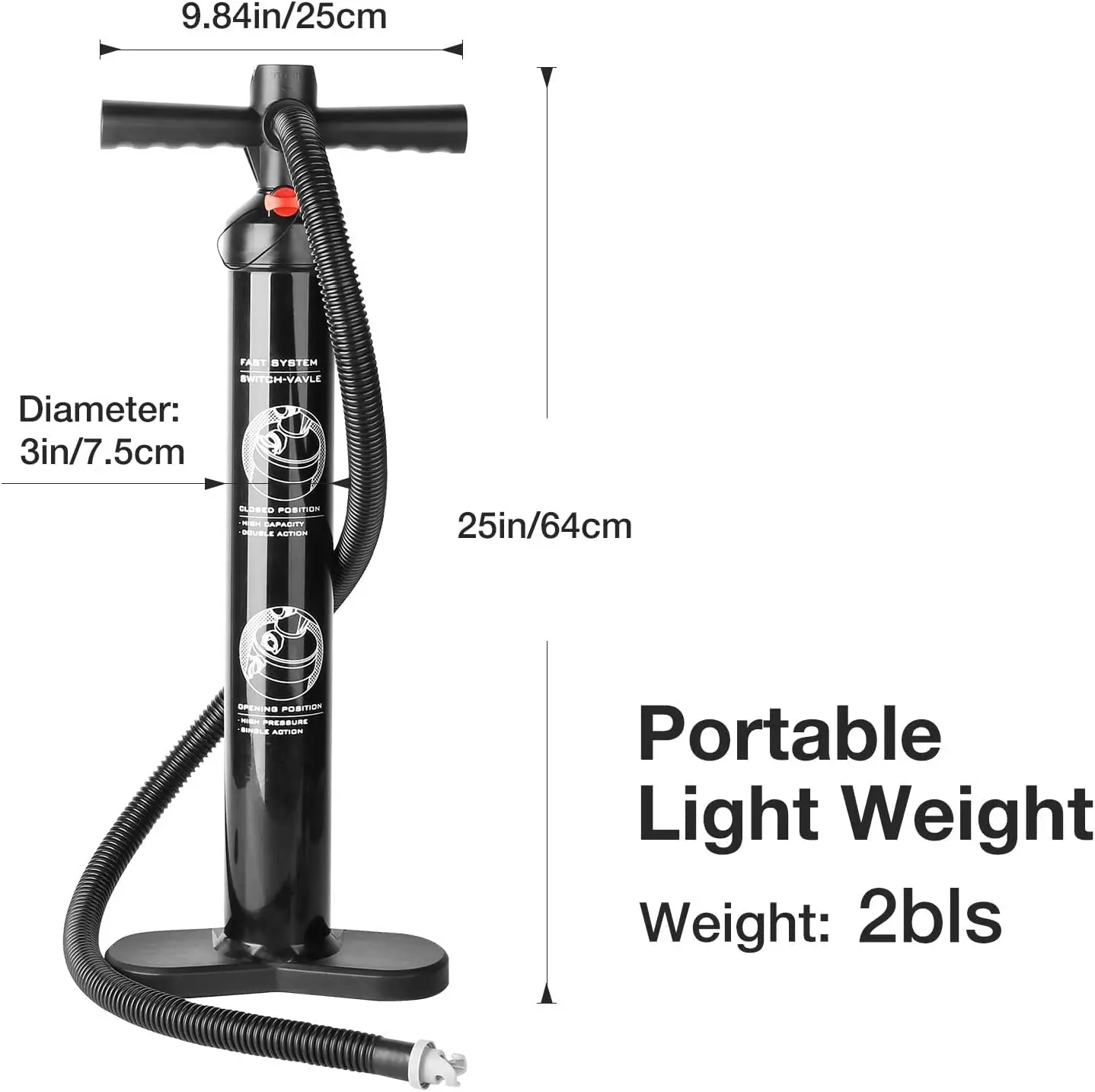 High Pressure Dual Action Sup Hand Dual Action Surfing Sup Pump For ...