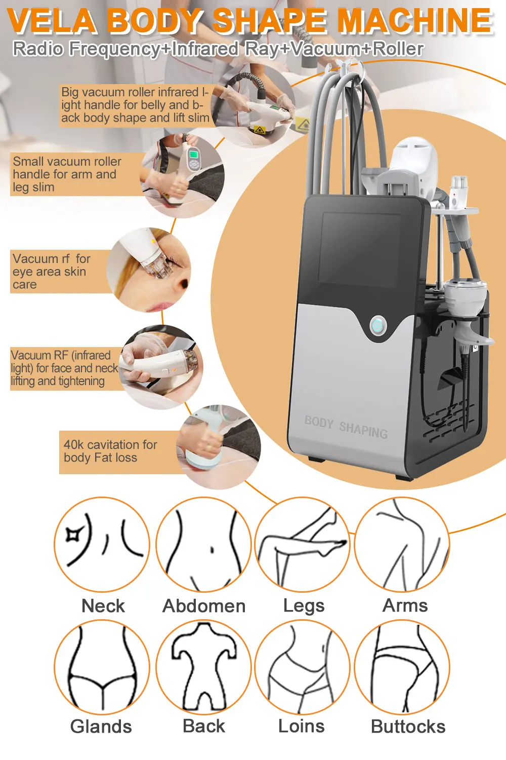 Vacuum Cavitation System Portable Vela V9 V10 Slim Weight Loss Vacuum Roller Cavitation Rf ...