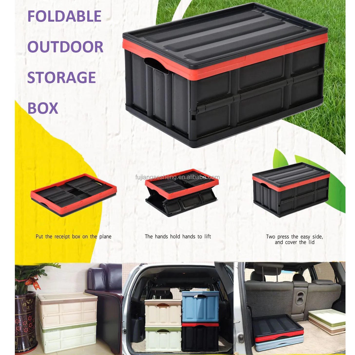 Portable Storage Foldable Box Outdoor Camping Picnic Storage Folding ...