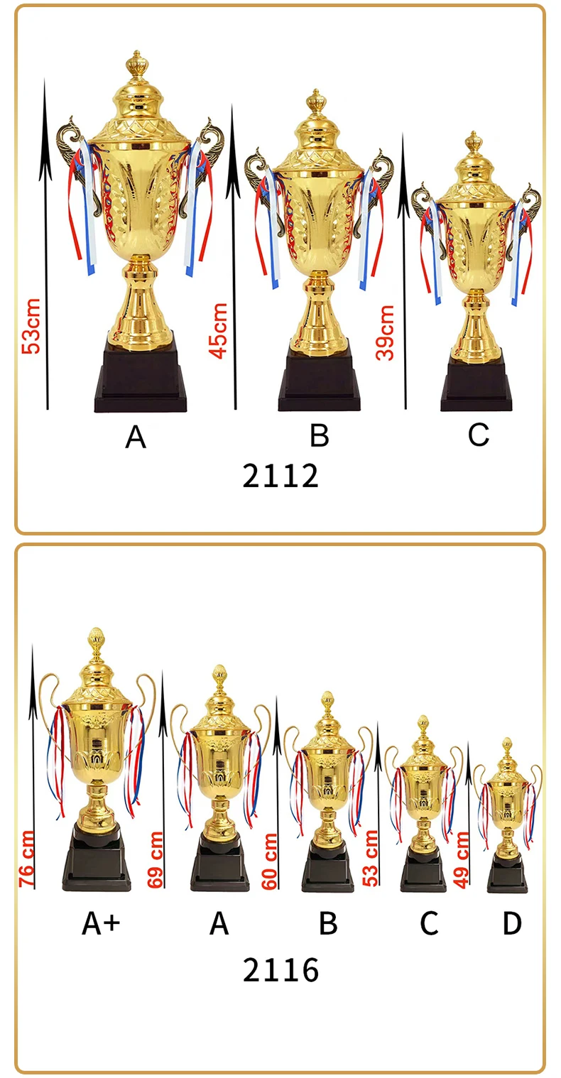 Wholesale Custom Gold Crystal Award Trophies for Sports
