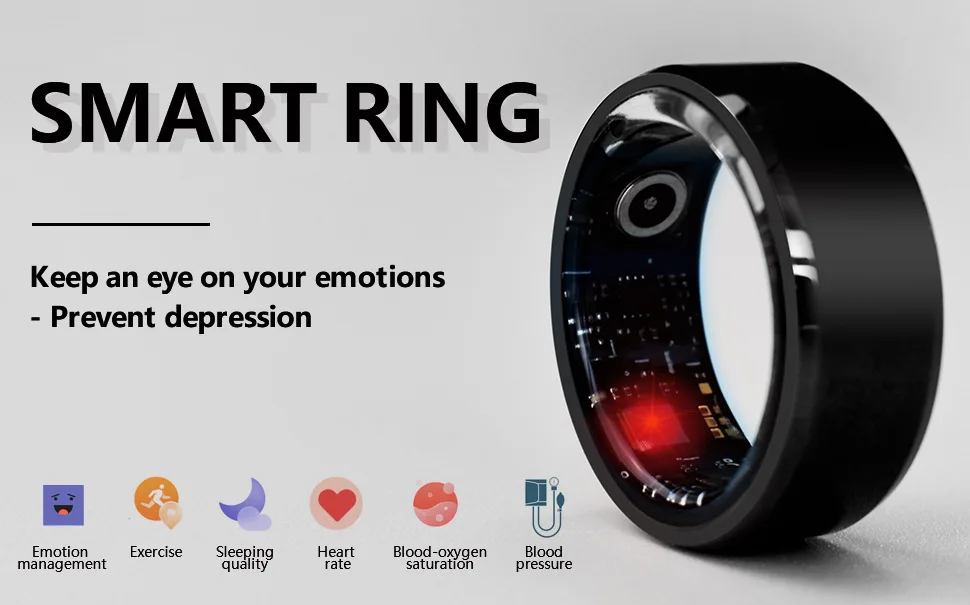 Smart Rings With Health Sleep Monitor Fitness Tracker Heart Rate Blood ...