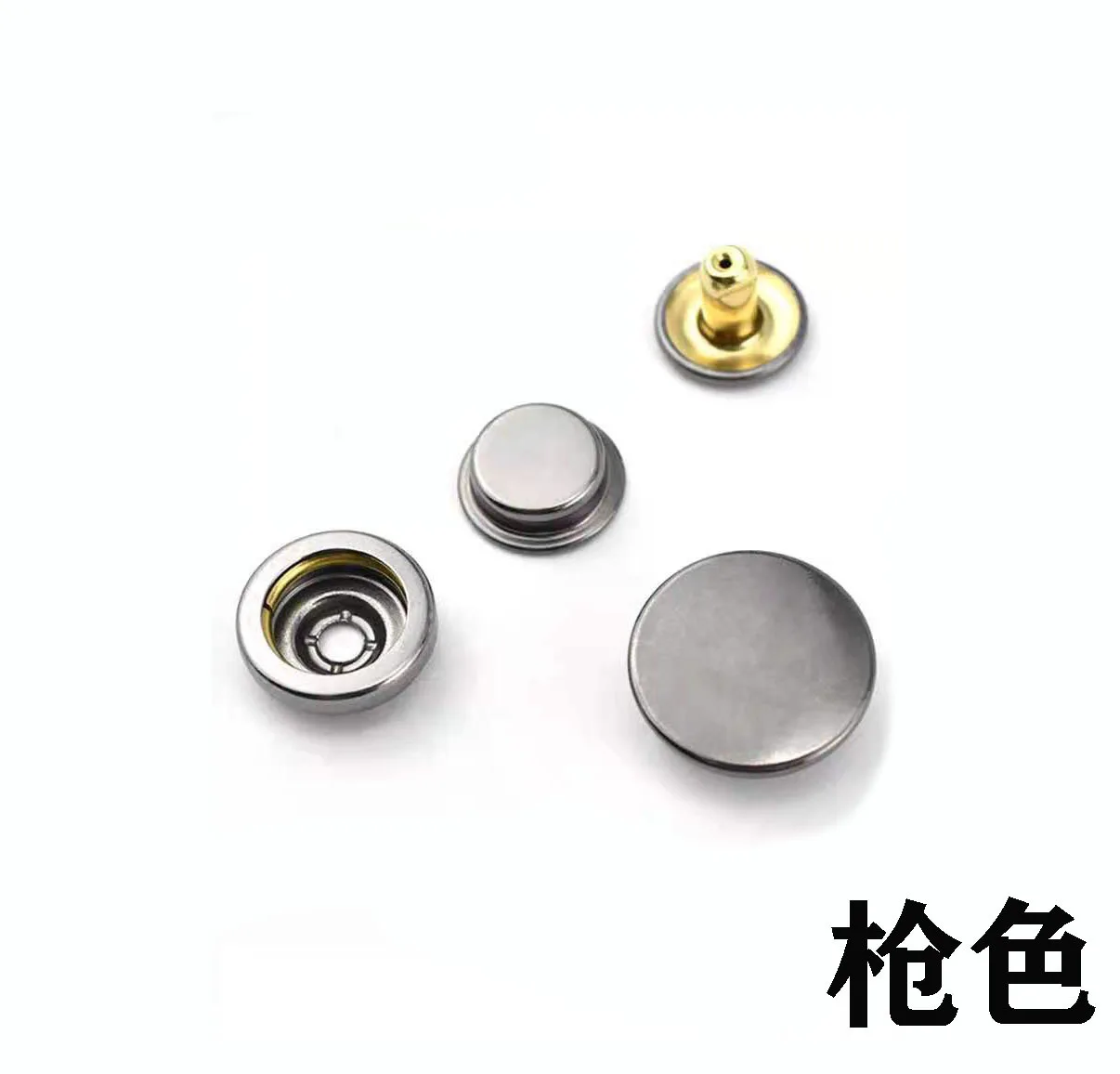 Customized Metal Plating Round Sustainable Gun Snap Button Custom Brass ...