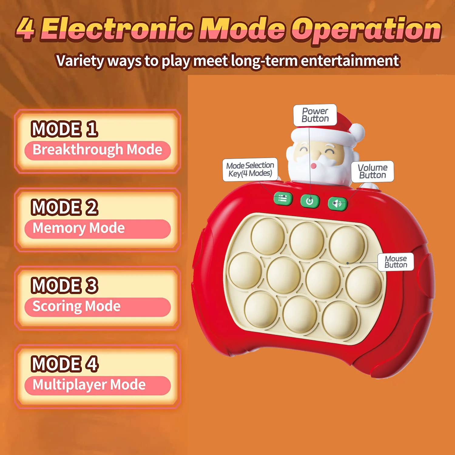 2024 New Hot Quick Push Bubble Game Console Electronic Pop It Game ...