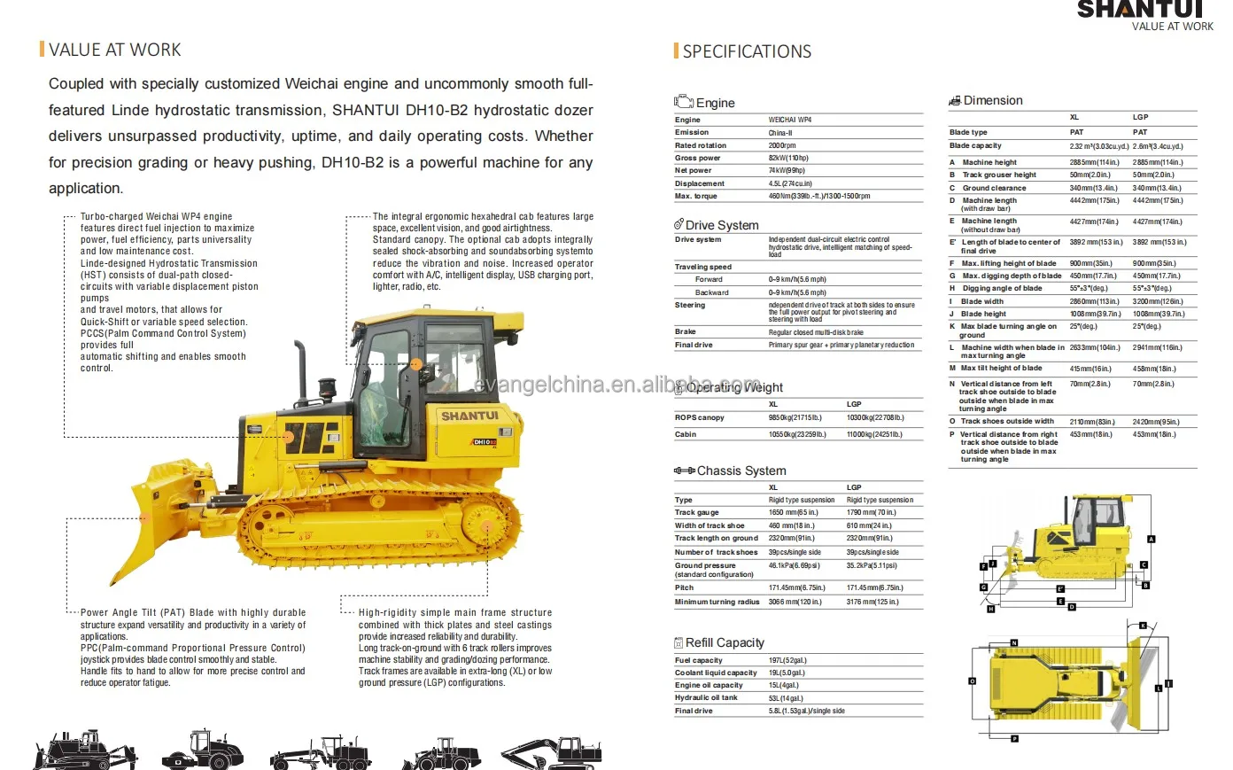 SHANTUI DH10-B2 Hydrostatic Crawler Dozer - High Efficiency