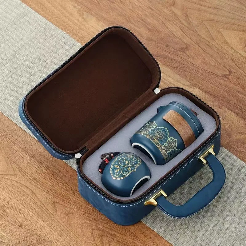 Portable All in One Gift Bag Outdoor Chinese Tea Pot Cup Set with Tray ...