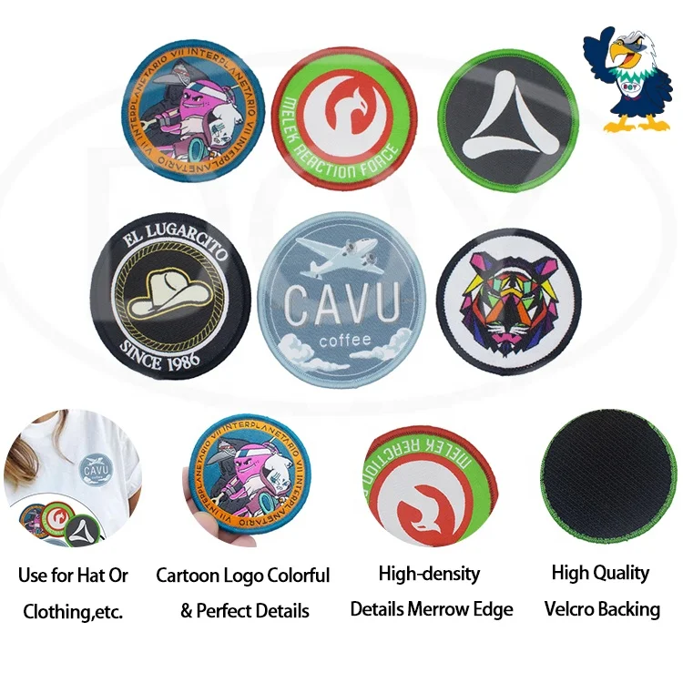 Woven Parches Manufacture Personalized Custom Logo Sew on Woven Patches ...