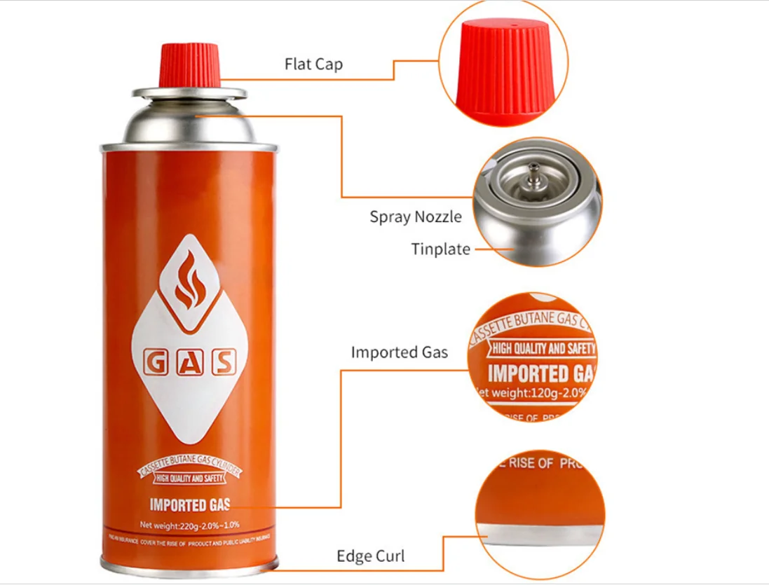 220g 227g Portable Butane Gas Cartridge Kit And Butane Fuel Canister ...