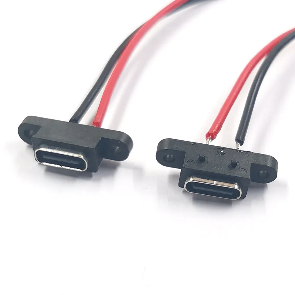 Usb Type C Waterproof Connector Welding Wire Female Socket High Current ...