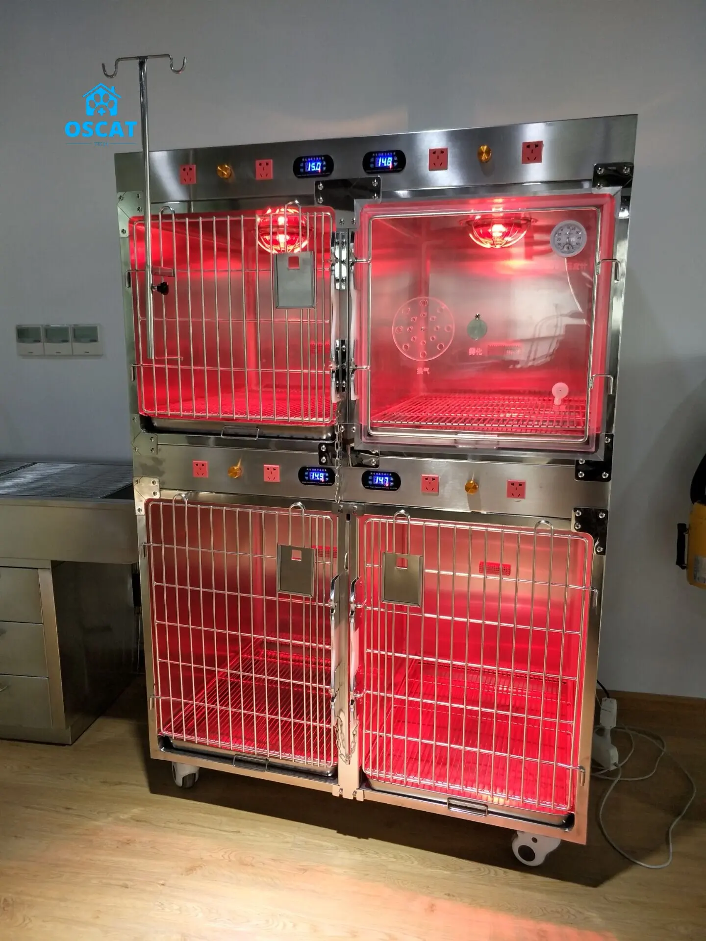 OSCAT Stainless Steel Veterinary ICU Cages for Pets