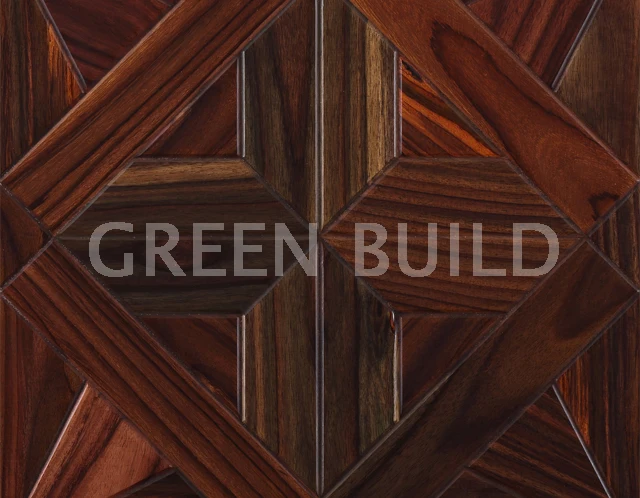 Modern European Design Interlocking Parquet Flooring Brass Inlay ...