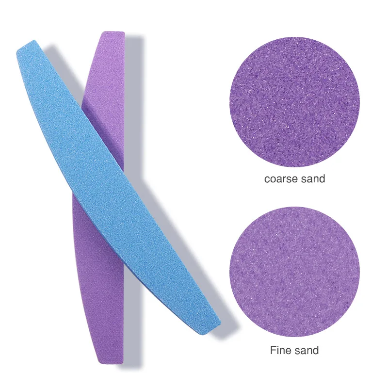 DKW Manicure tool nail file double-sided curved polishing sponge strip ...