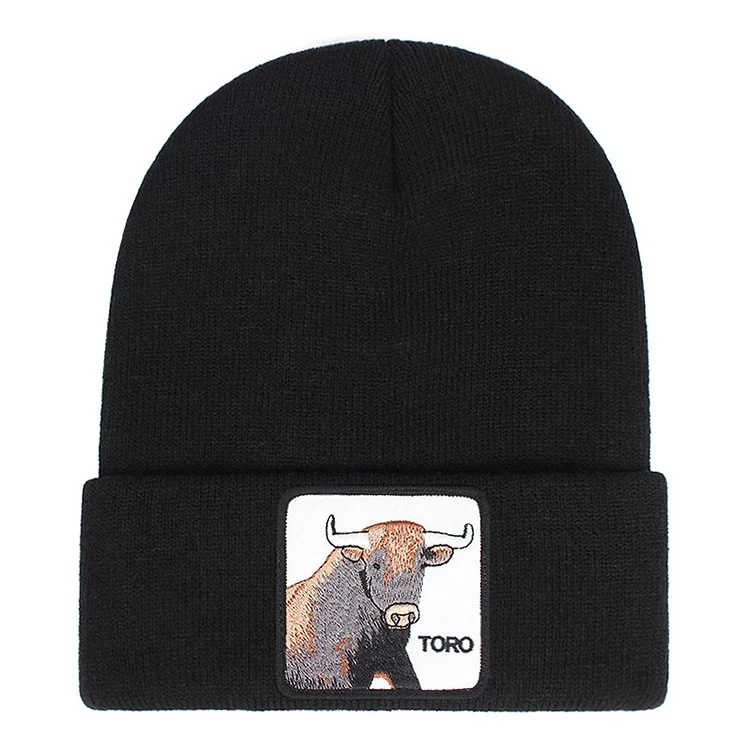 Unisex Animal Cartoon Knitted Hat Thermal Transfer Printing Beanie Hats ...