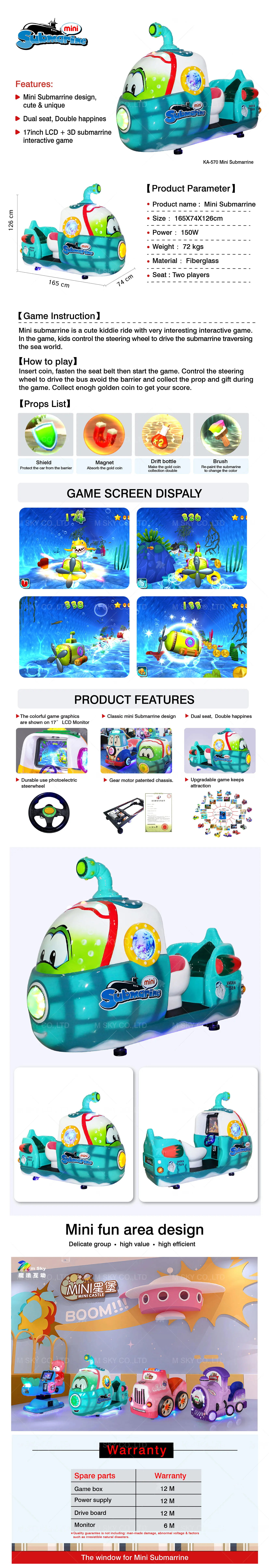 Msky Two Seats Fiberglass Indoor Kids Amusement Machine