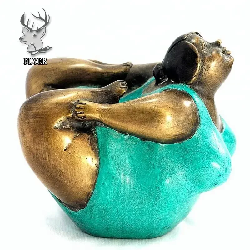 Metal Betero Bronze Fat Woman Statue for Outdoor Gardens