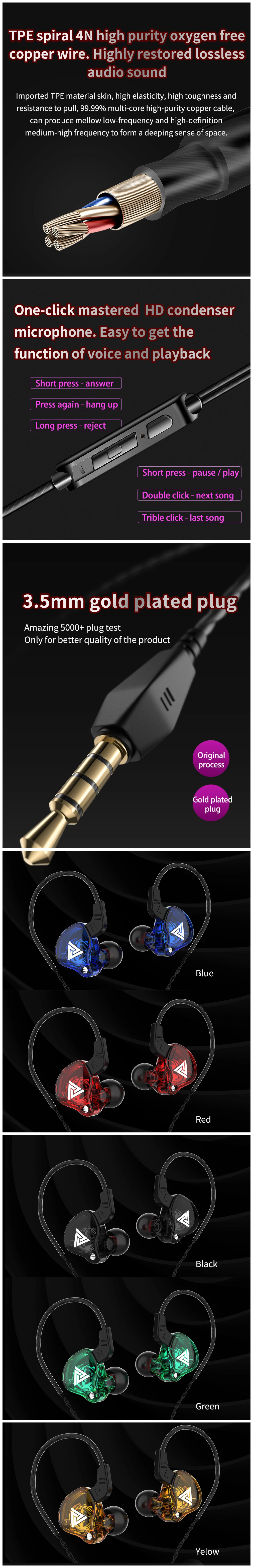 QKZ AK6 in-Ear Wired Headphones - Perfect Sound & Fast Delivery