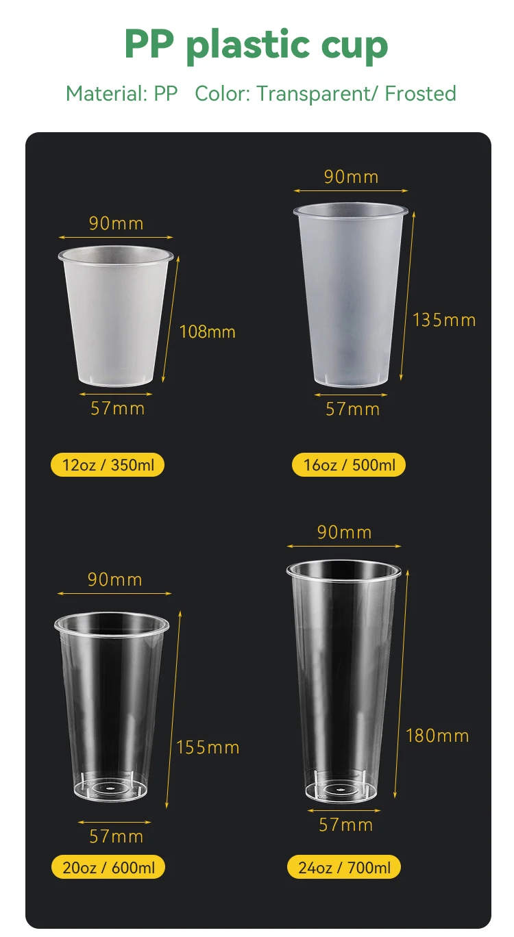 Custom Logo Print Disposable Plastic Cups - Iced Coffee Cold Cups in ...