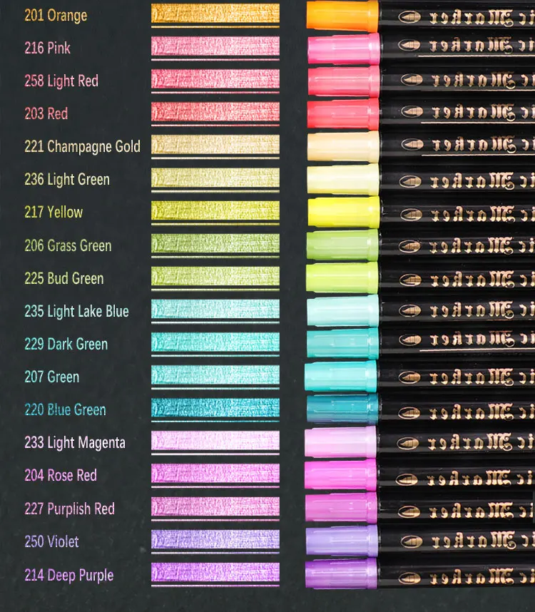 Art Marker 12/24/36 Colors Lot Double Head Metallic Marker Pen Diy ...