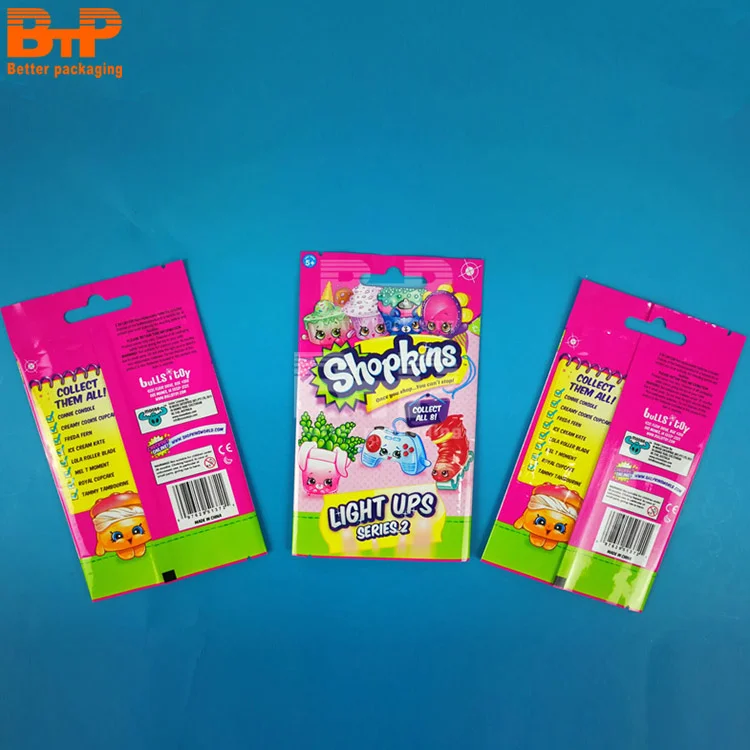 Custom Kid Toys Plastic Packaging Bag T-seal Aluminum Foil Small Back ...