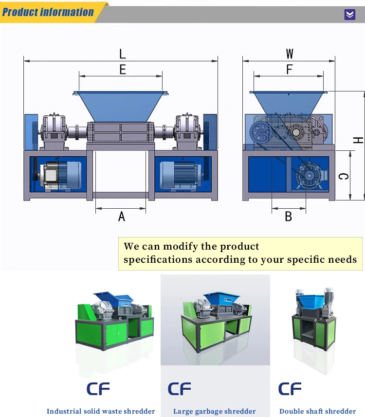 Chipper/foam/small Metal/tire Shredder Machine/plastic/cardboard/scrap ...