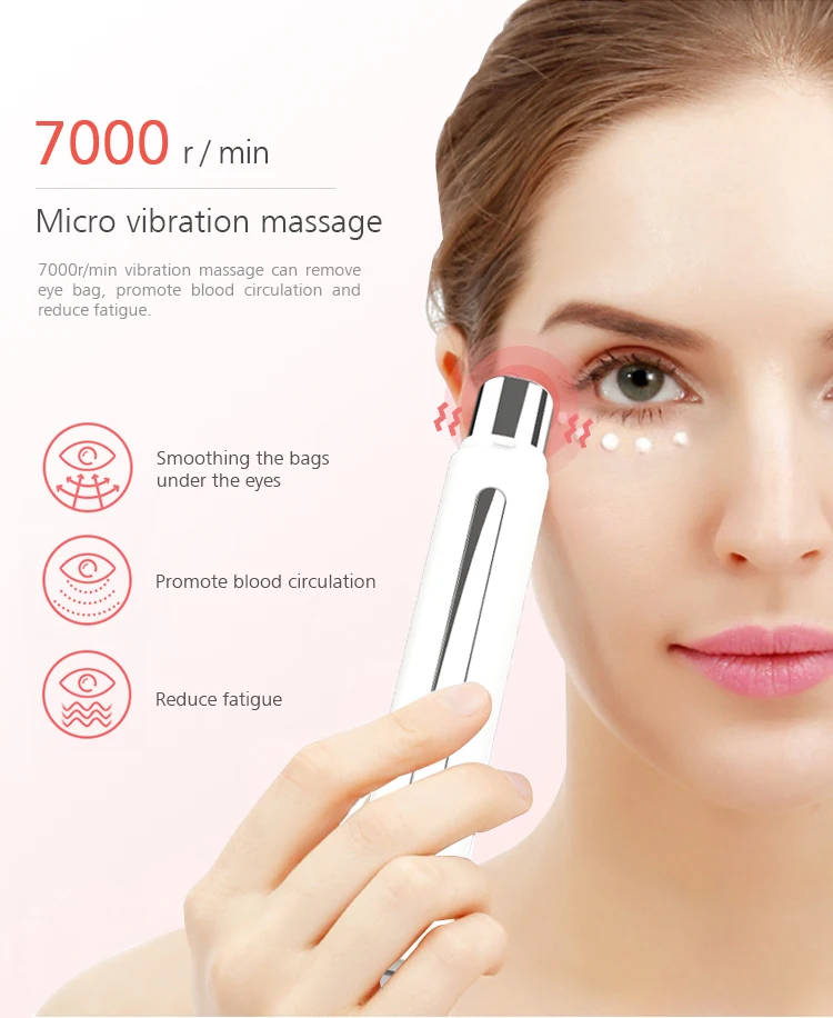 Red Light Therapy Galvanic Home Use Eye Massager Pen With Warm Massage ...