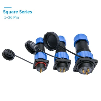 Waterproof Cable Connector Plug Square Ip68 Panel Mount Sp/sd/16/20/28 ...