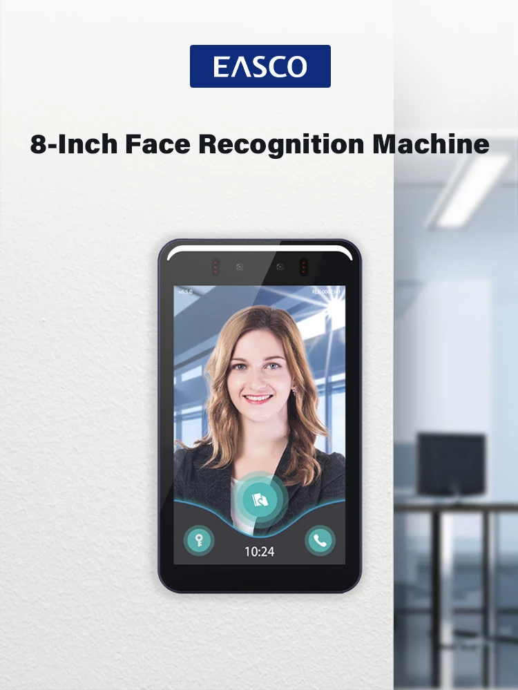 Wall Mounted 8 Inch Hd Face Recognition Access Control Device And Time ...